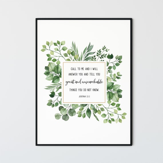 Jeremiah 33:3 Bible Verse Wall Art Scripture Quote Printable - Etsy