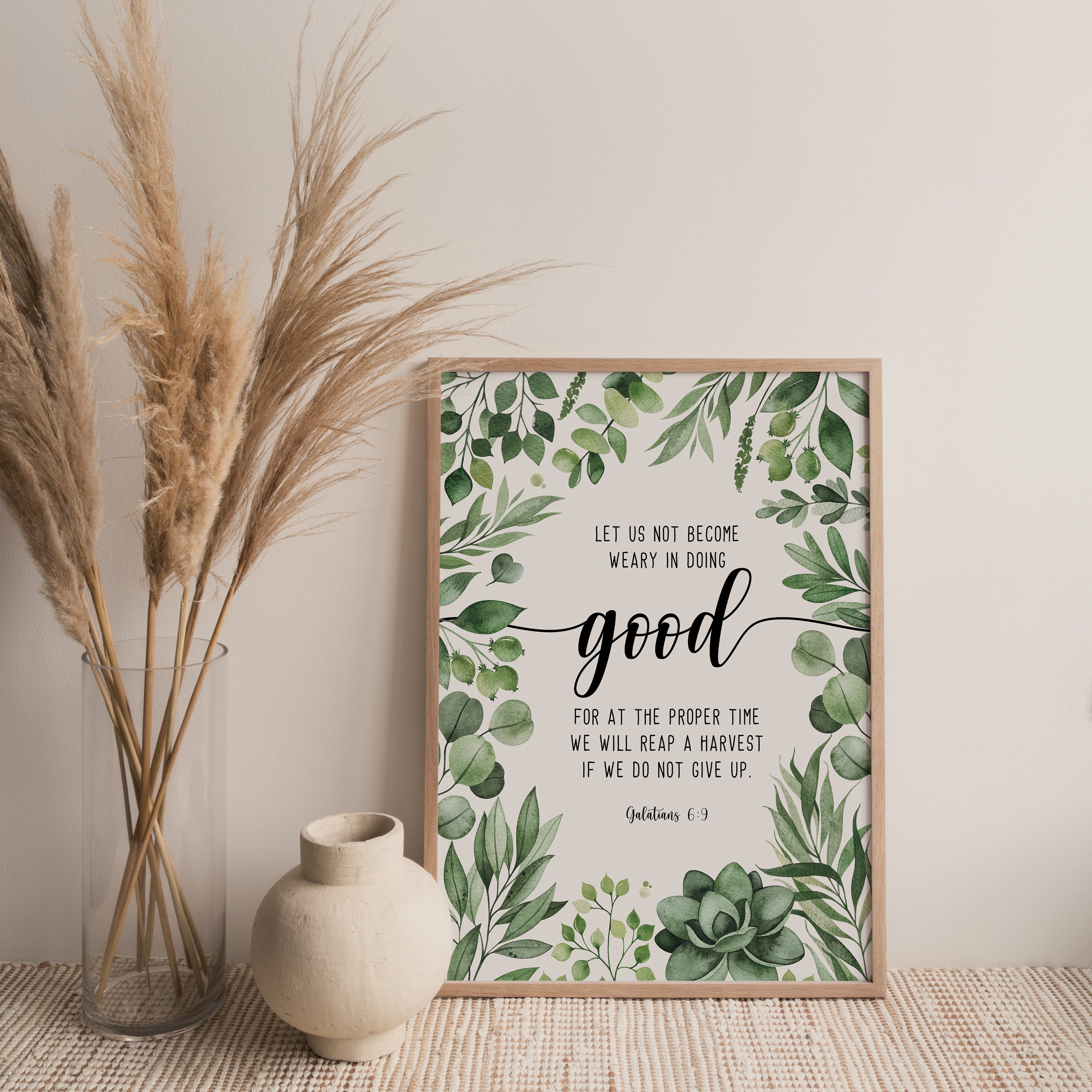 Galatians 6:9, Bible Verse Wall Art Christian Wall Art Printable ...