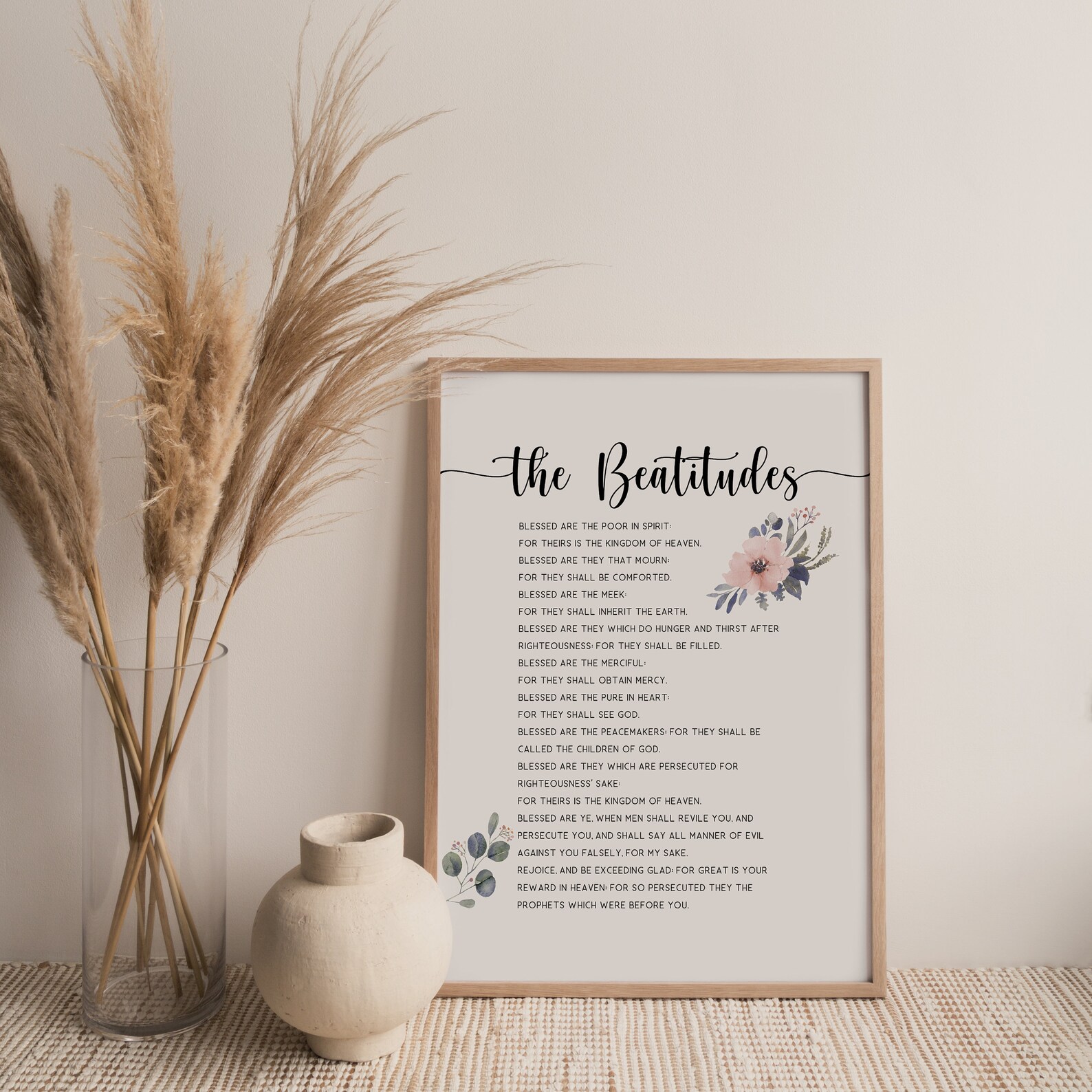 Matthew 5:3-12 the Beatitudes Bible Verse Wall Art Christian - Etsy