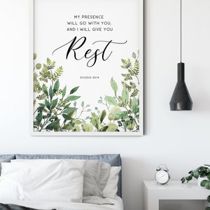 Bible Verse Wall Art Exodus 33:14 My Presence Will Go With You and I ...