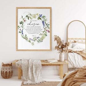 1 Peter 2:9 Bible Verse Wall Art Christian Wall Art Scripture Wall Art ...