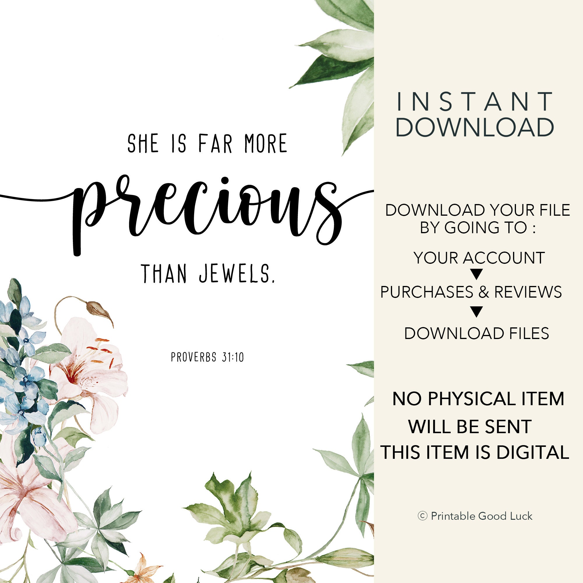 Proverbs 31:10 Bible Verse Wall Art Mother's Day Gift | Etsy