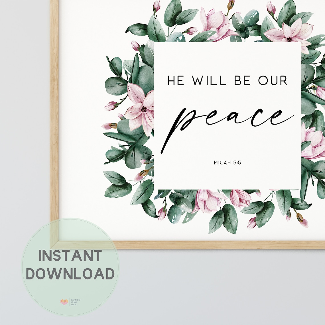 Micah 5:5 Horizontal Bible Verse Wall Art Printable Watercolor | Etsy