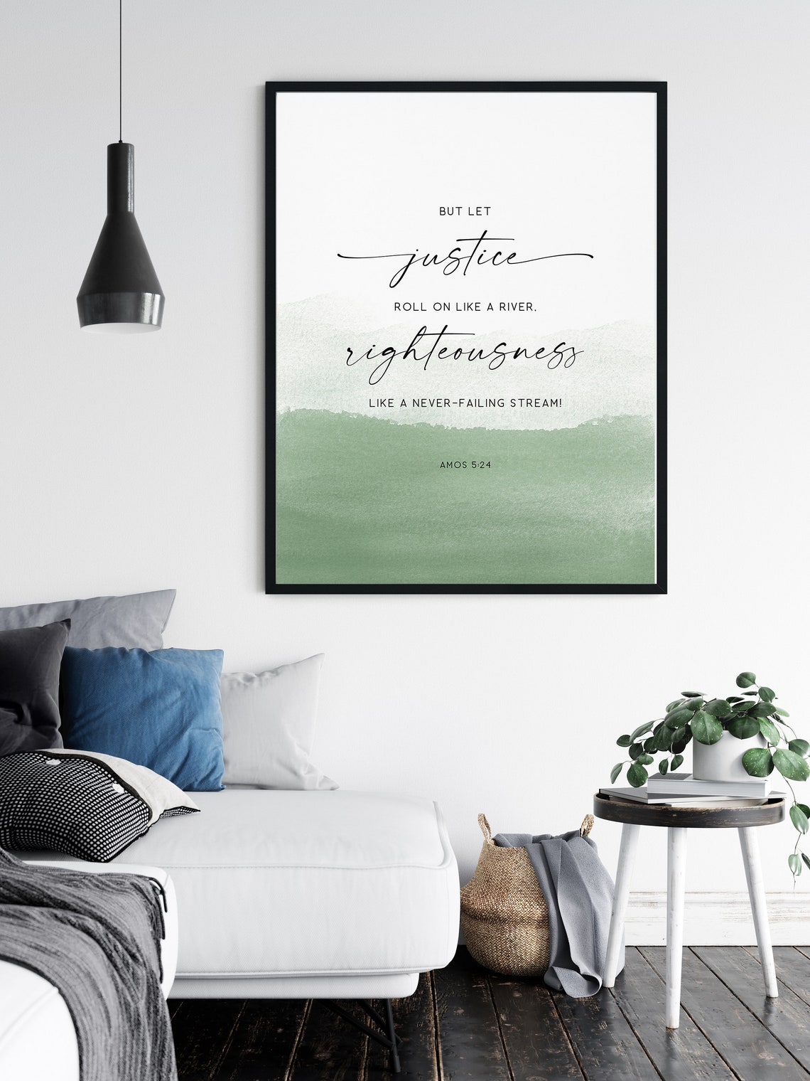 Amos 5:24, Bible Verse Wall Art, Christian Decor, Scripture Print Bible ...