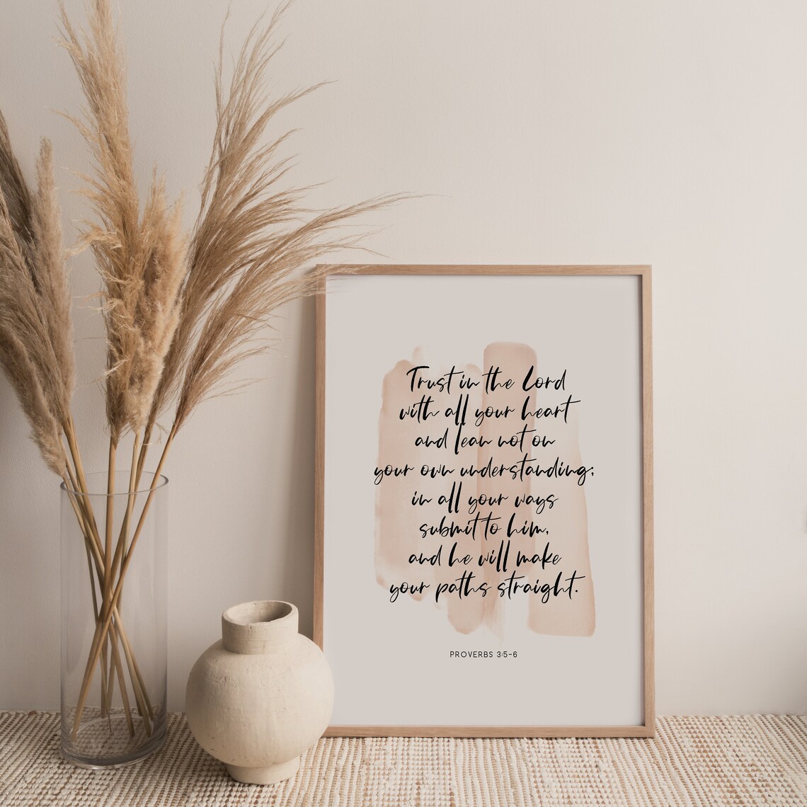 Proverbs 3:5-6 Bible Verse Wall Art Scripture Wall Art Bible | Etsy