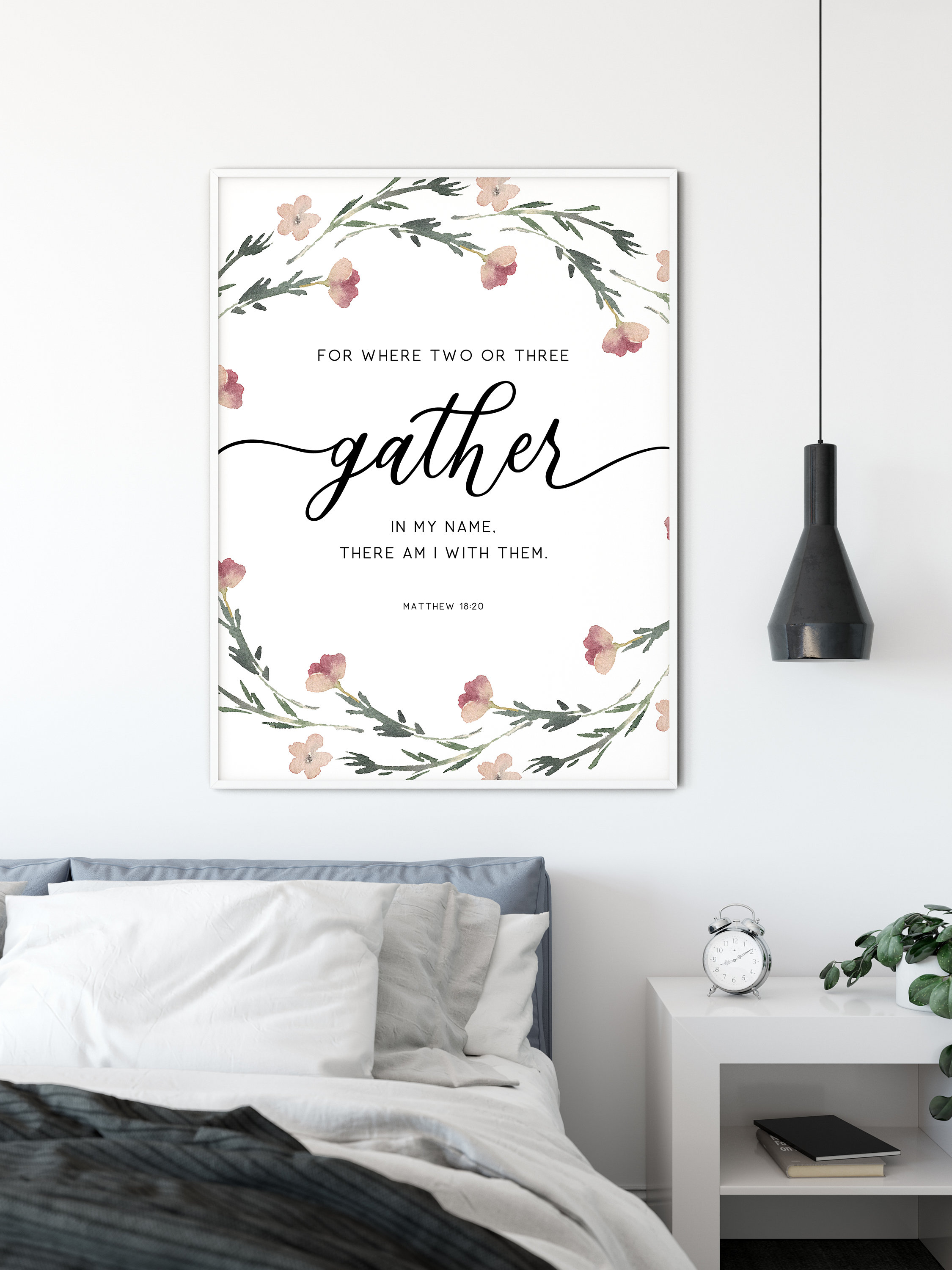 Matthew 18:20, Bible Verse Wall Art, Christian Gifts, Gather Bible ...