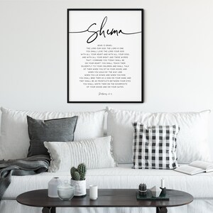 Deuteronomy 6:4-9, Shema Bible Verse Wall Art Printable Scripture Print ...