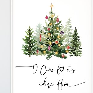 O Come Let Us Adore Him, Christmas Christian Printable Wall Art Print ...