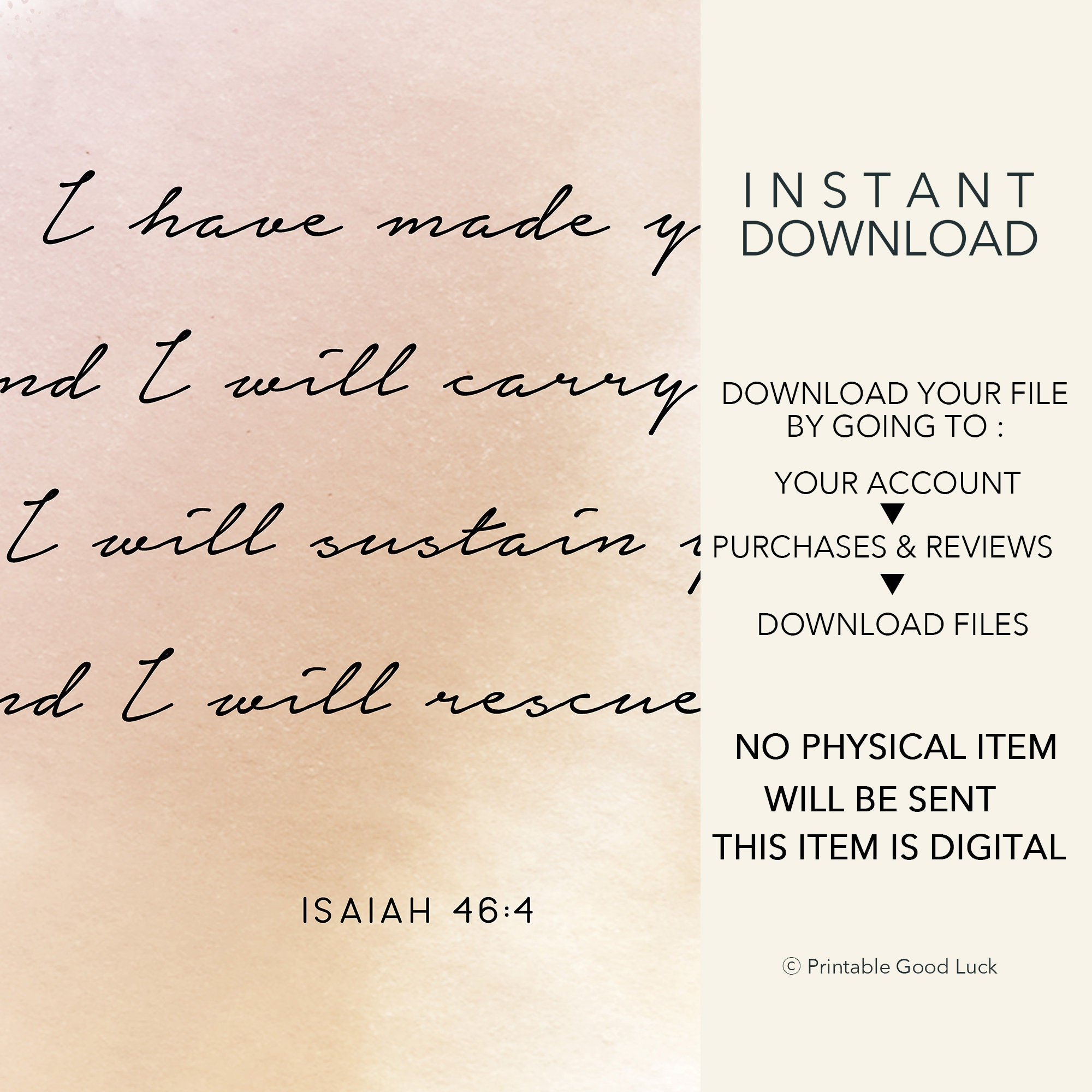 Isaiah 46:4 Bible Verse Wall Art I Have Made You Print | Etsy