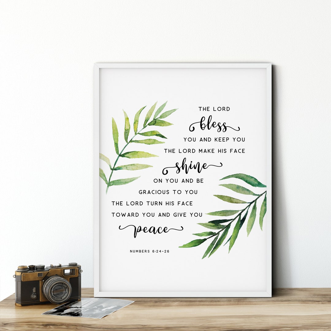 Numbers 6:24-26 Bible Verse Wall Art Printable Scripture Wall Art ...