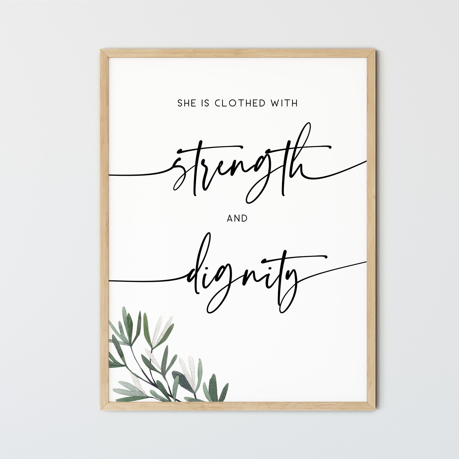 Proverbs 31:25, Bible Verse Wall Art Set of 2 Printable Scripture ...