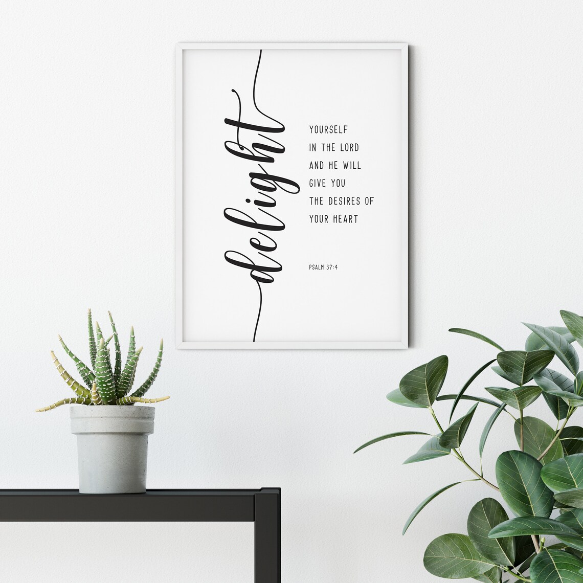 Psalm 37:4 Bible Verse Wall Art Printable Bible Quote | Etsy
