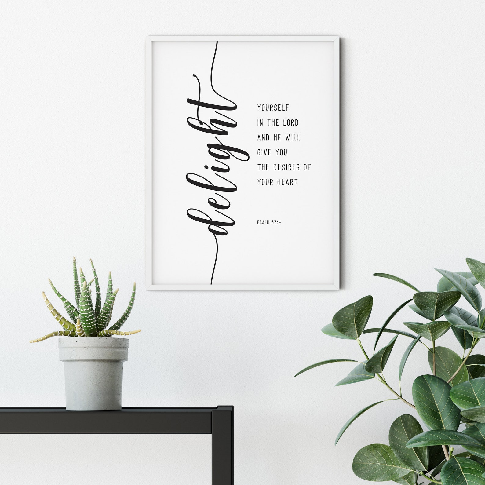 Psalm 37:4 Bible Verse Wall Art Printable Bible Quote - Etsy