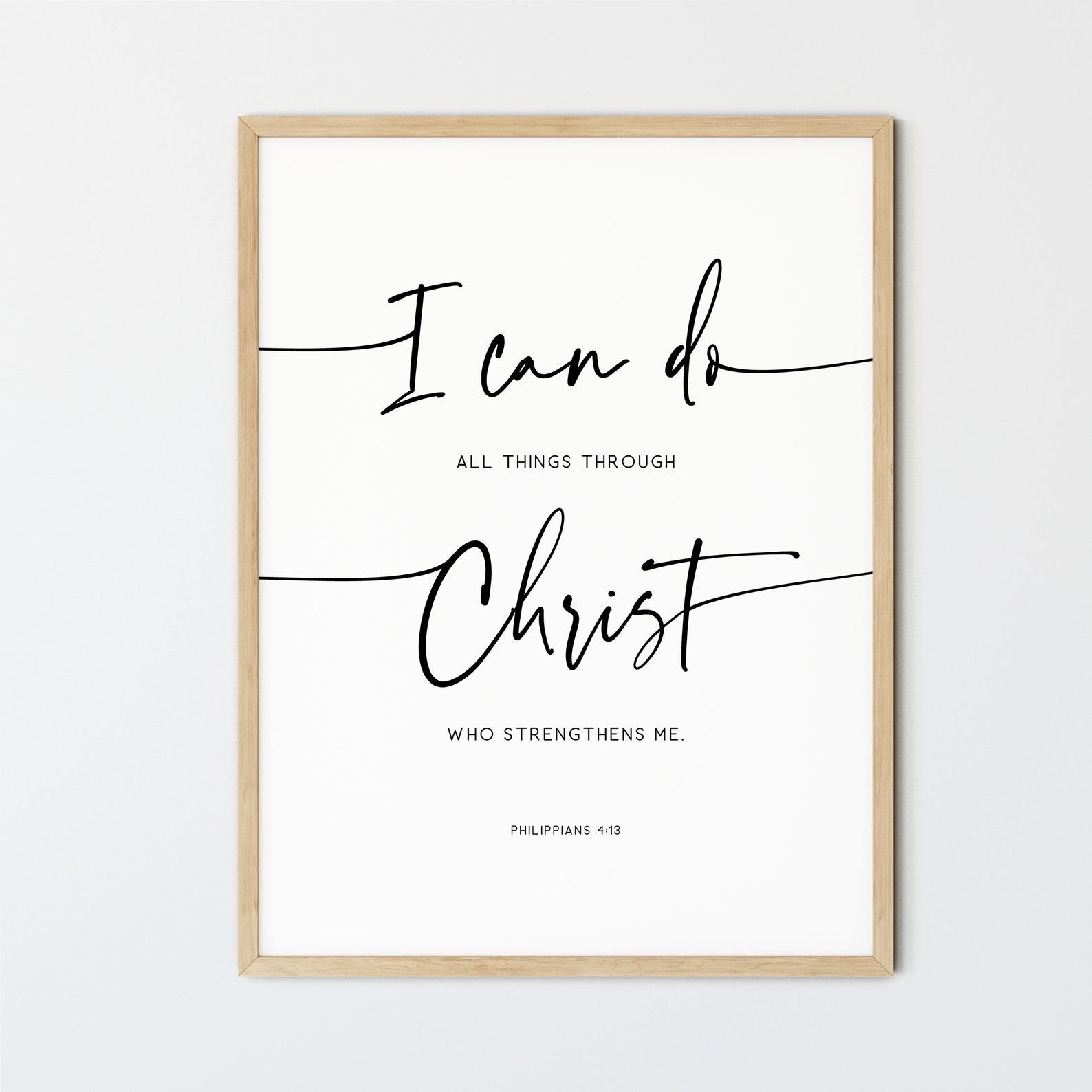 Philippians 4:13 Bible Verse Wall Art Baptism Scripture Print - Etsy
