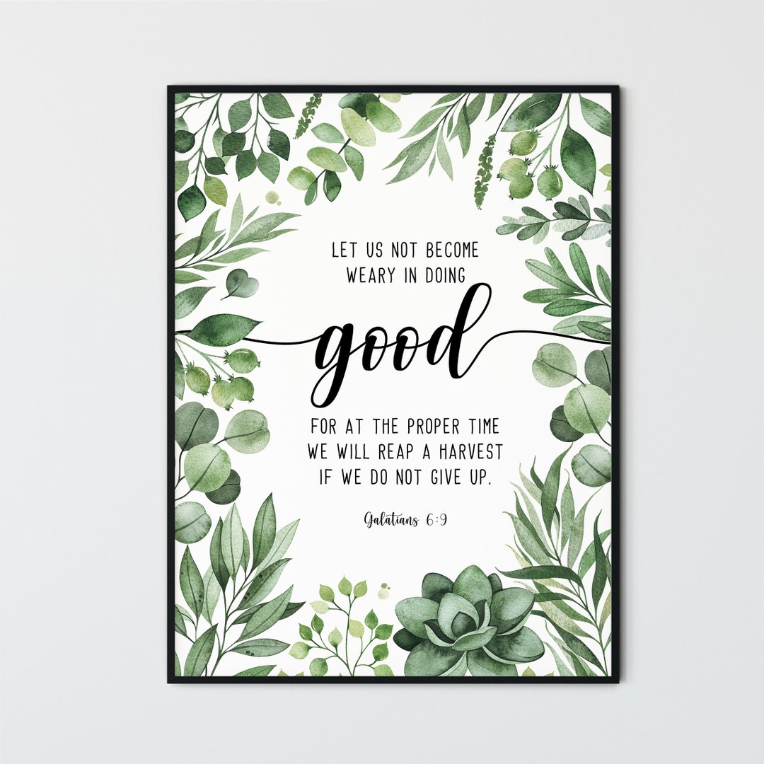 Galatians 6:9, Bible Verse Wall Art Christian Wall Art Printable ...