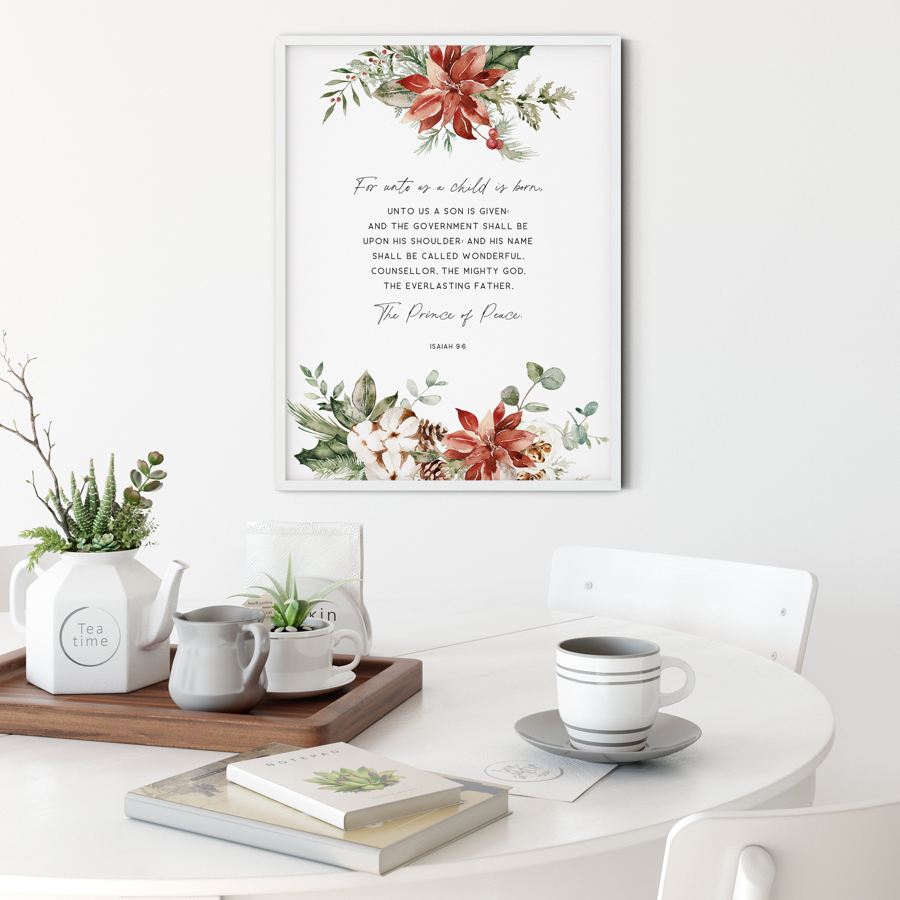 Isaiah 9:6 Christmas Scripture Wall Art KJV Bible Verse Wall | Etsy