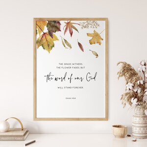 Isaiah 40:8, Thanksgiving Bible Verse Fall Christian Wall Art Autumn ...