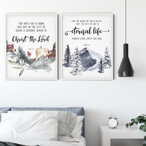 Luke 2:11 Christian Christmas Bible Verse Wall Art Digital | Etsy
