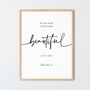 Ecclesiastes 3:11 Bible Verse Wall Art, Everything Beautiful, Modern ...