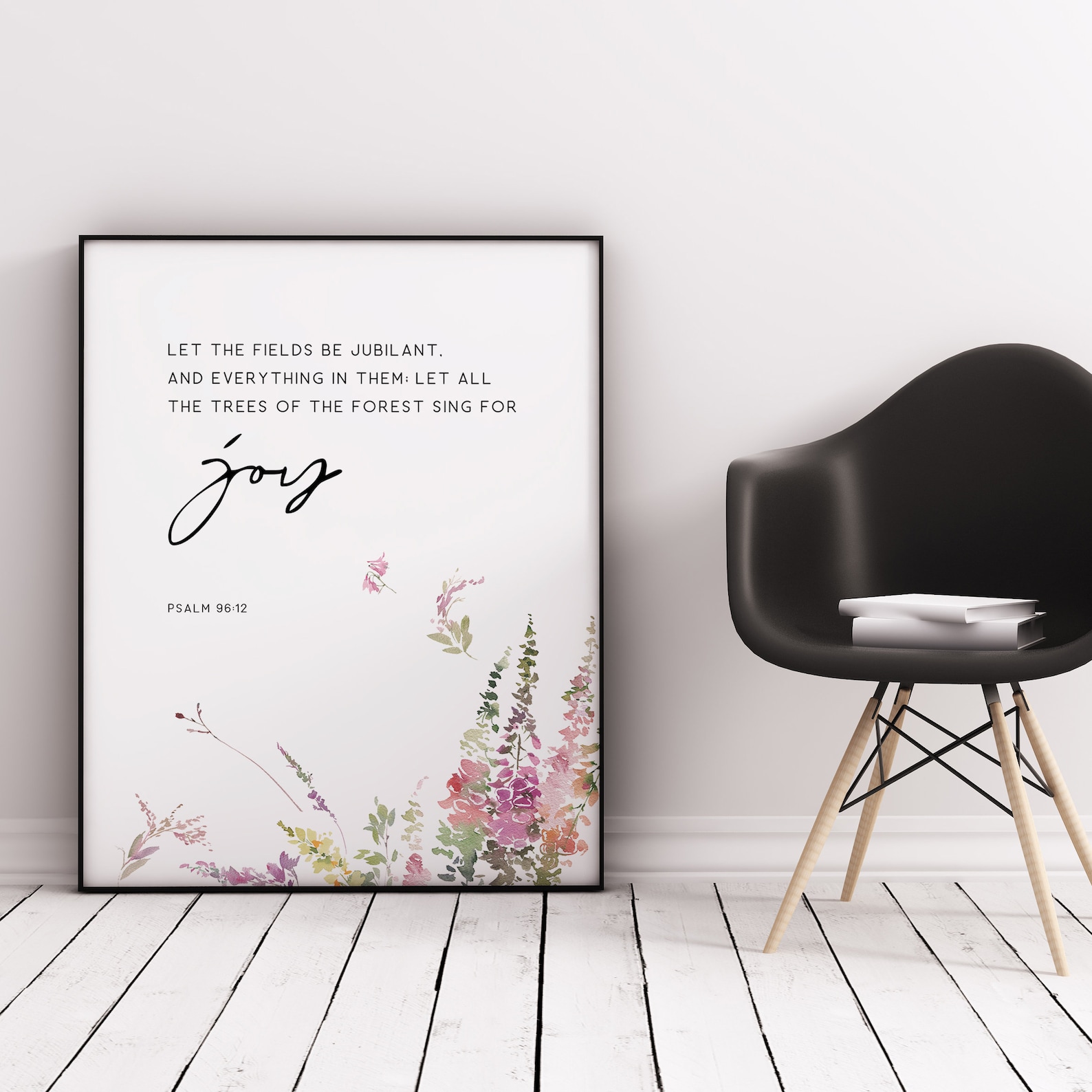 Psalm 96:12 Scripture Wall Art Watercolor Bible Verse Print - Etsy