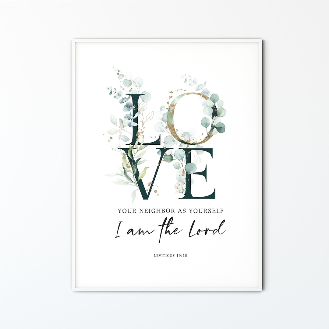 Leviticus 19:18 Bible Verse Wall Art, Christian Wall Decor Scripture ...