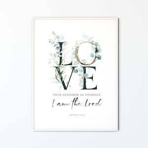 Leviticus 19:18 Bible Verse Wall Art, Christian Wall Decor Scripture ...