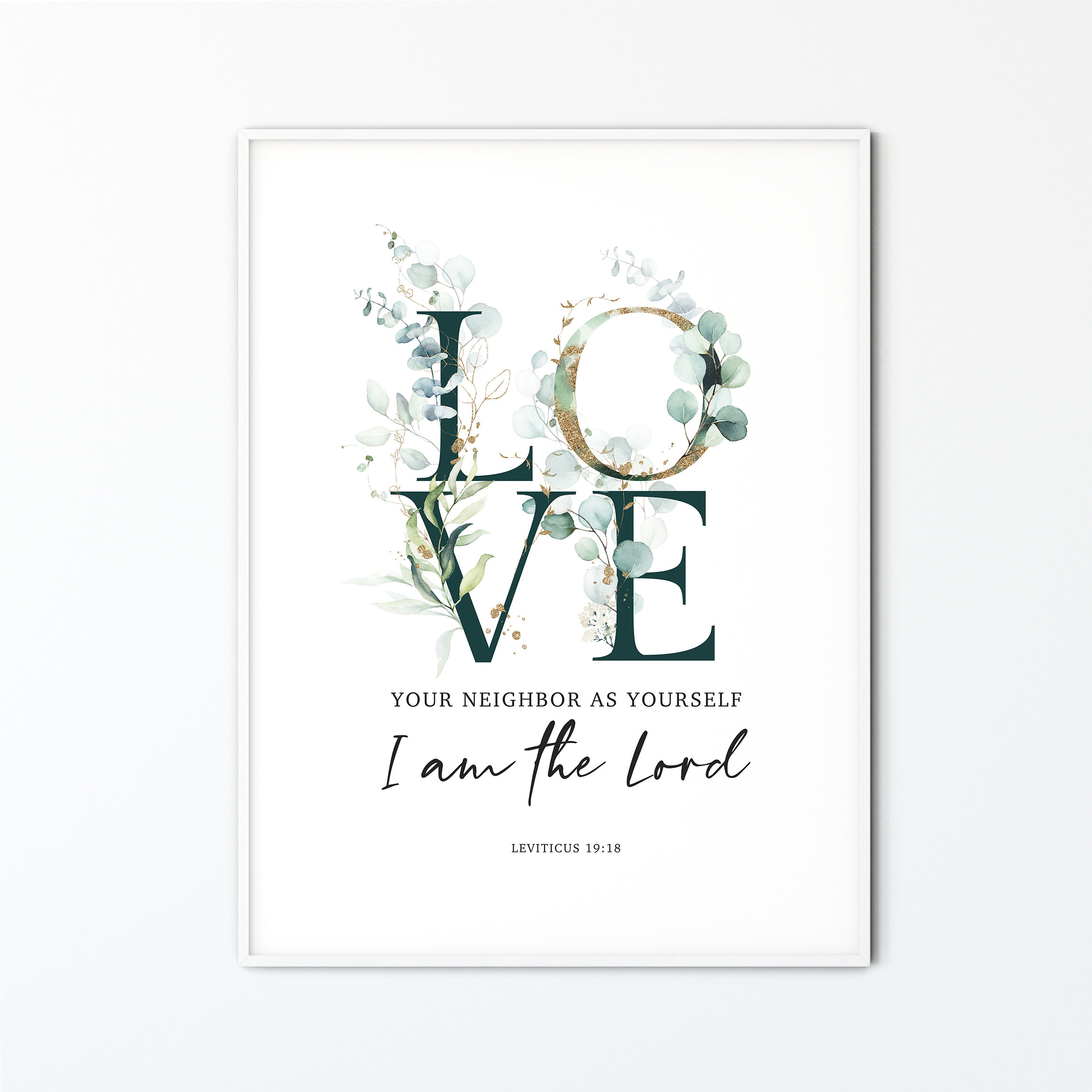 Leviticus 19:18 Bible Verse Wall Art Christian Wall Decor | Etsy