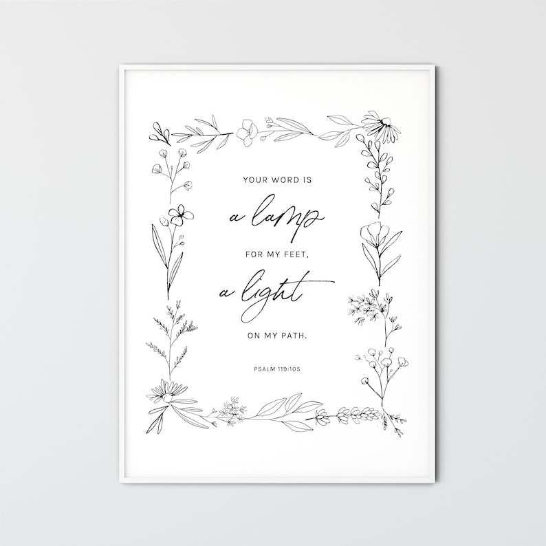 Psalm 119:105 Bible Verse Wall Art Handwritten Bible Verse - Etsy