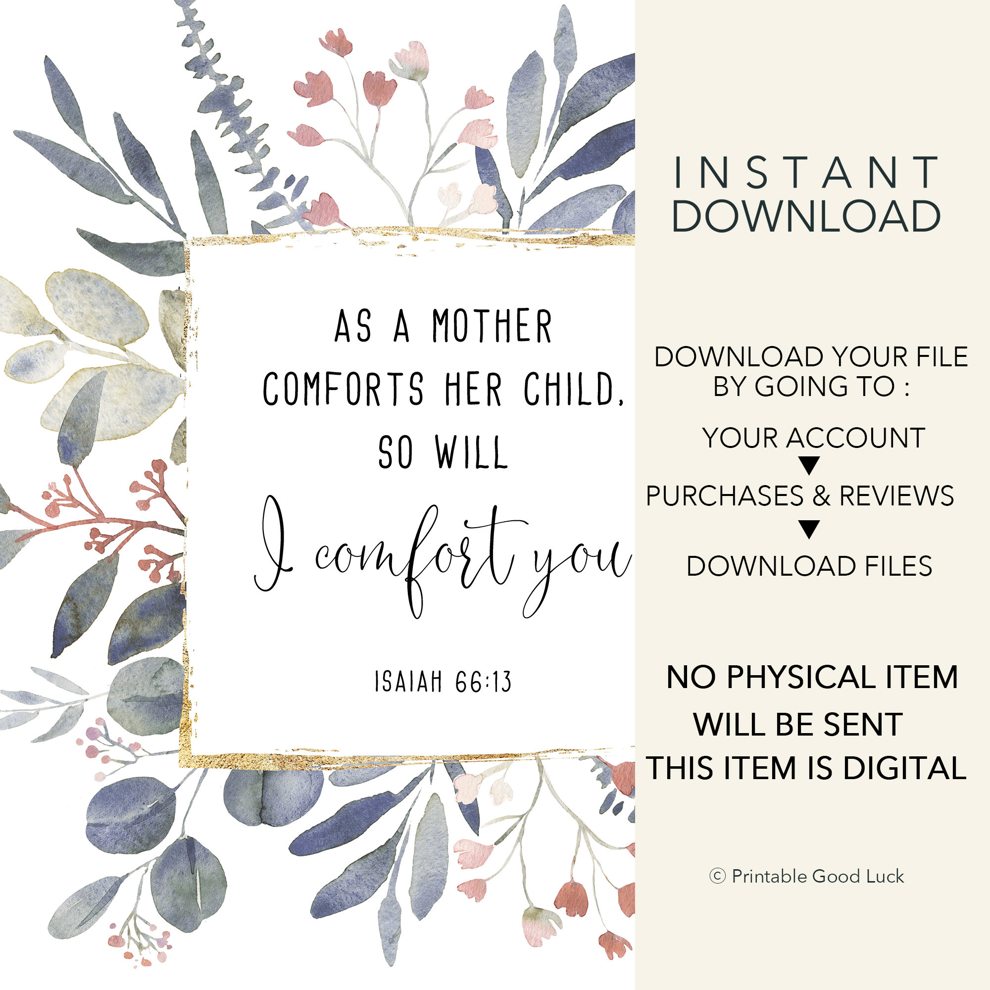 Isaiah 66:13 Bible Verse Wall Art Large Scripture Wall Art - Etsy