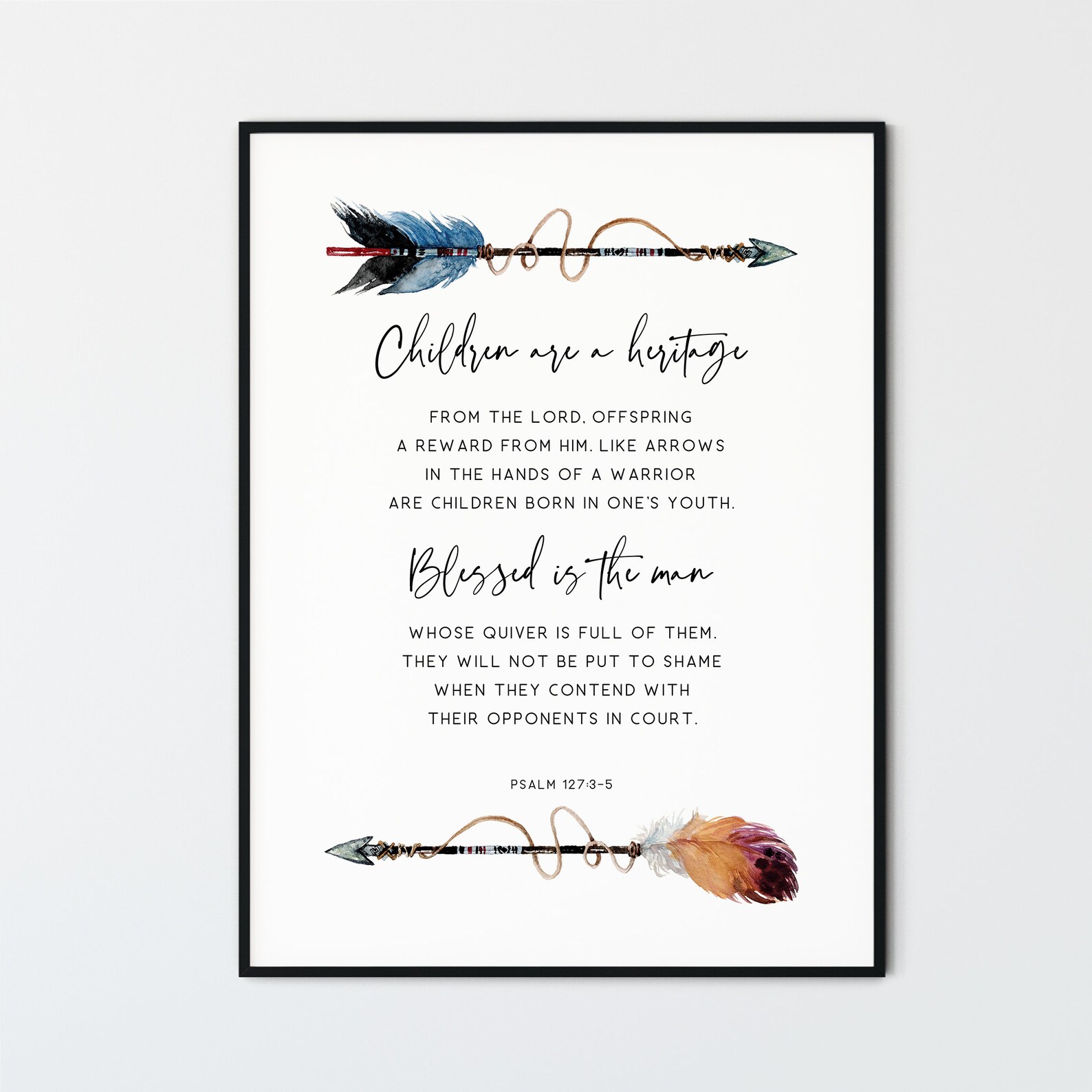 Psalm 127:3-5 Bible Verse Wall Art Christian Printable Scripture Print ...