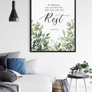 Bible Verse Wall Art Exodus 33:14 My Presence Will Go With You and I ...