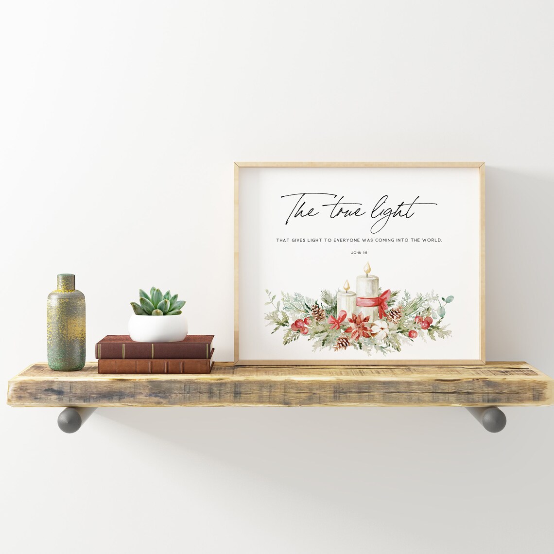 The True Light John 1:9, Christmas Christian Wall Art Printable ...