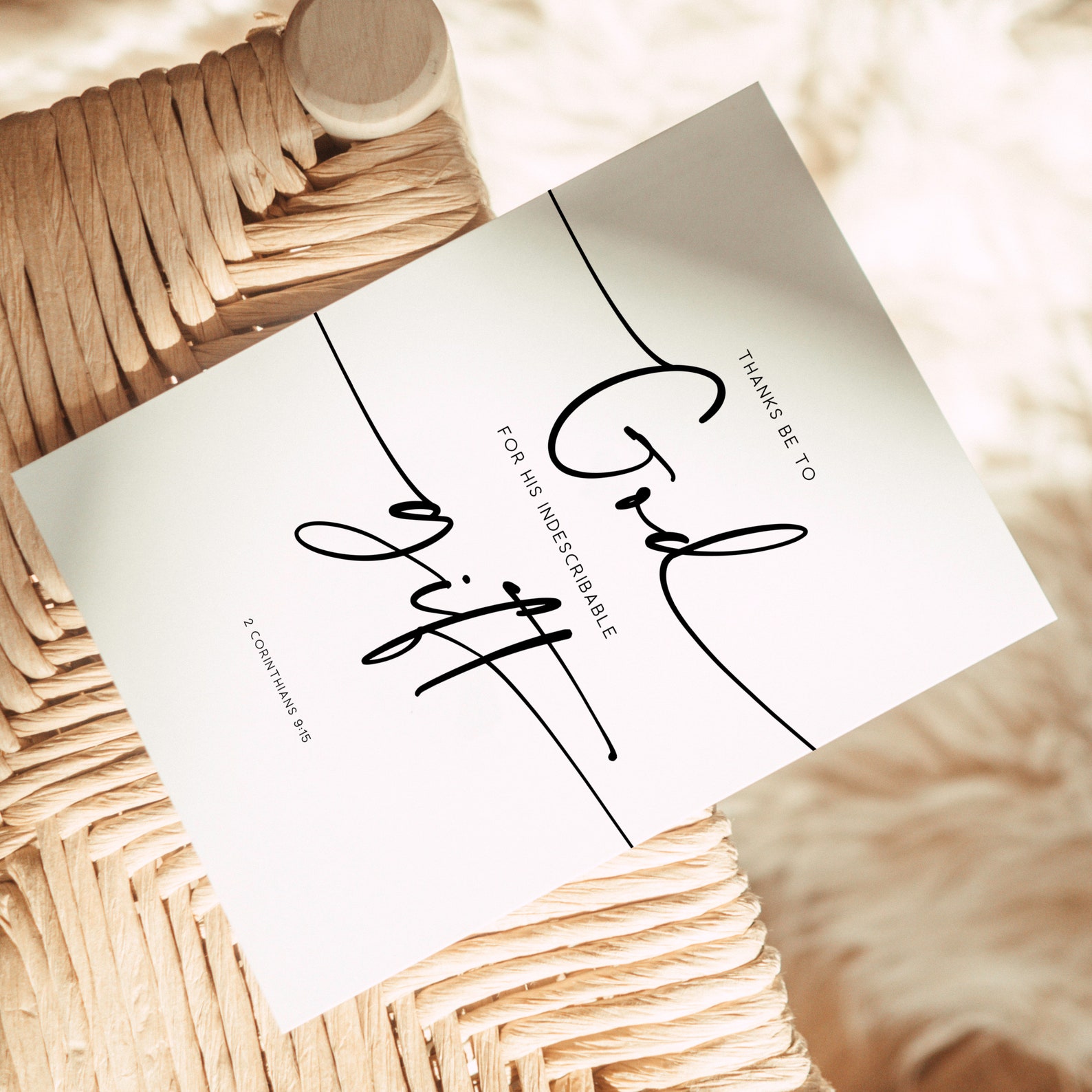 2 Corinthians 9:15 Christmas Bible Verse Wall Art Modern Scripture ...