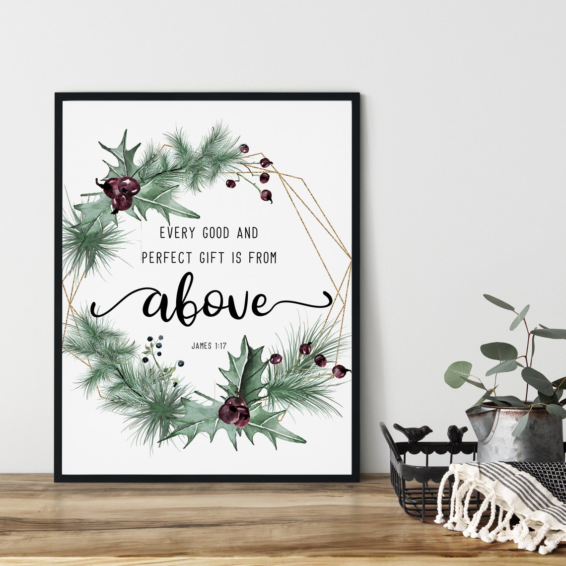 James 1:17 Christian Wall Art Bible Verse Wall Art Christmas - Etsy