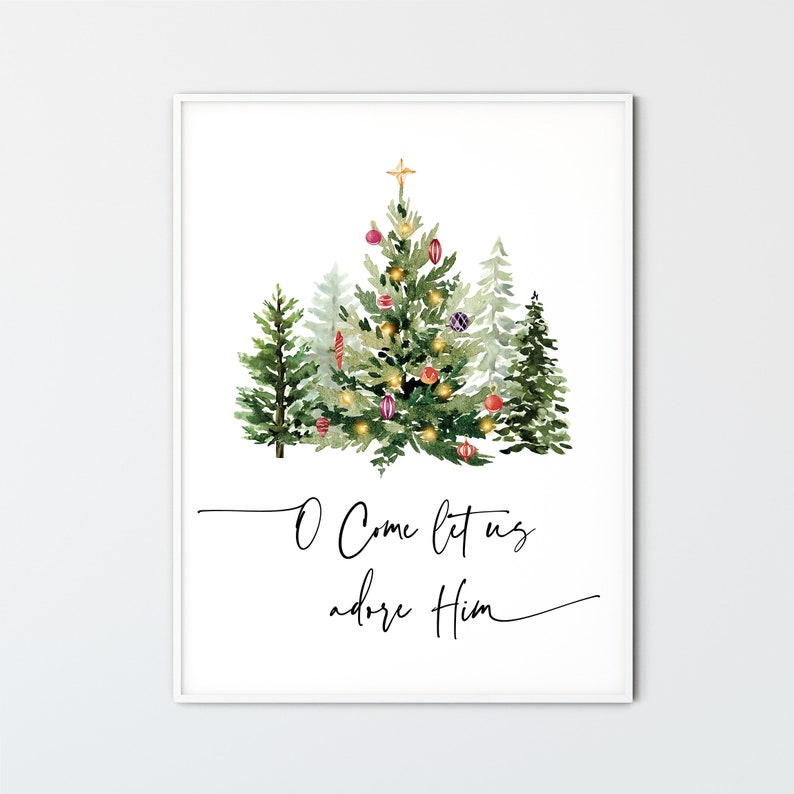 O Come Let Us Adore Him Christmas Christian Printable Wall - Etsy