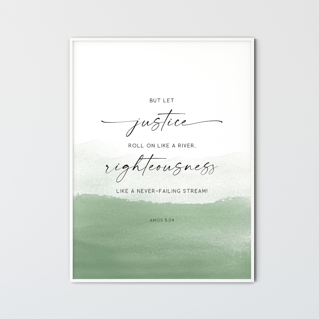 Amos 5:24, Bible Verse Wall Art, Christian Decor, Scripture Print Bible ...