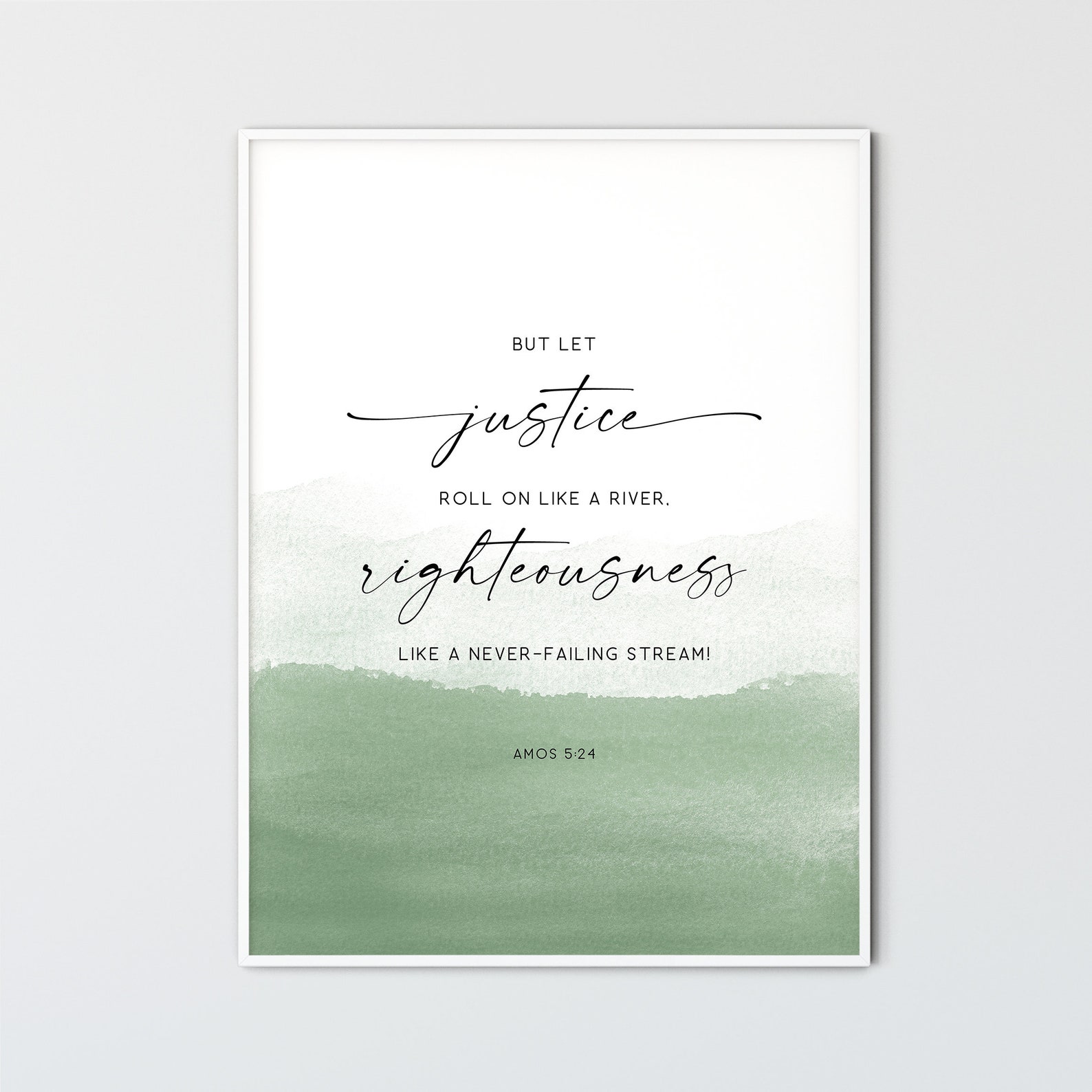 Amos 5:24, Bible Verse Wall Art, Christian Decor, Scripture Print Bible ...