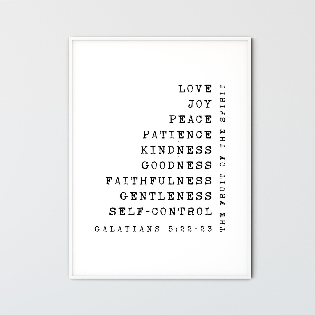 The Fruit of the Spirit, Galatians 5:22-23 Bible Verse Wall Art ...