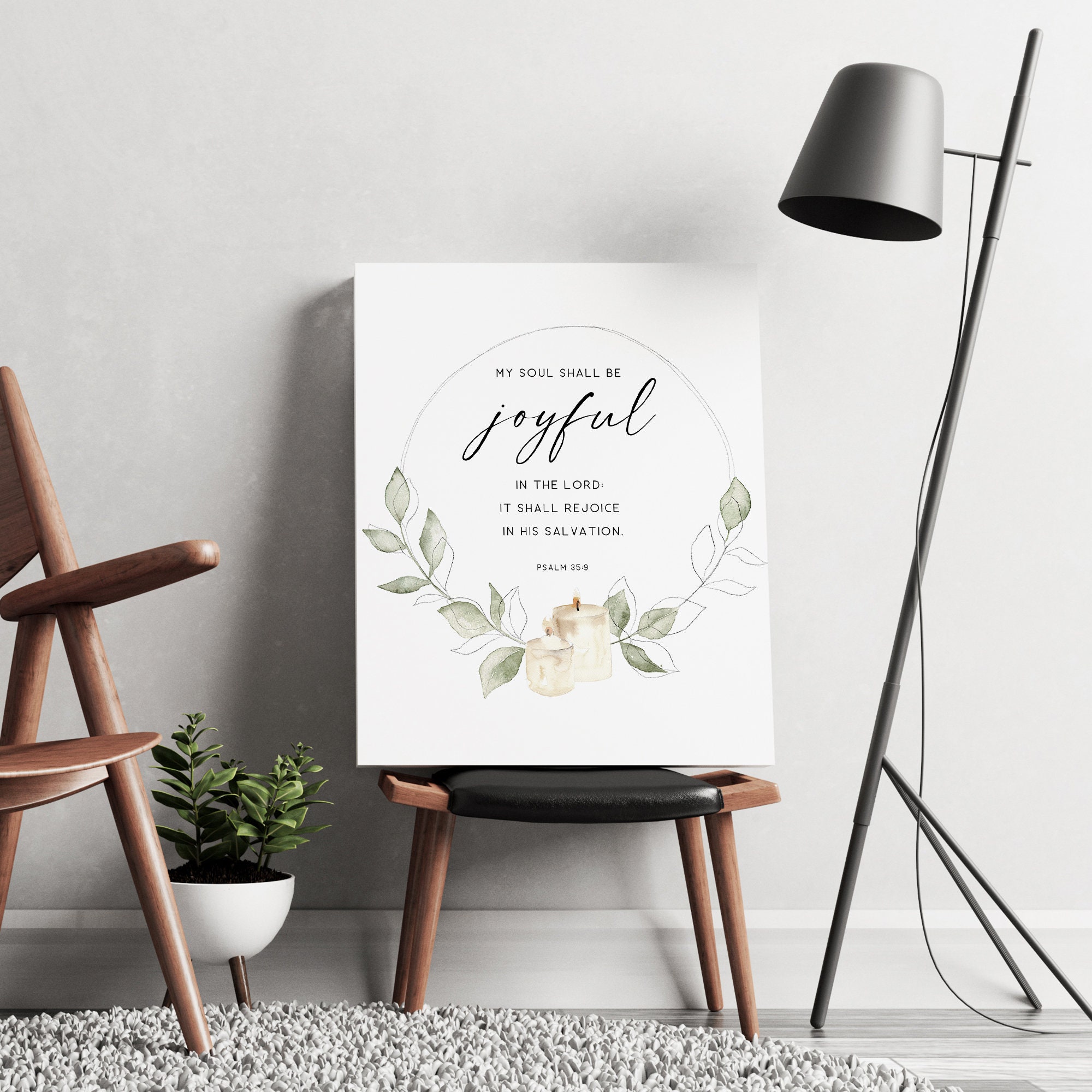 Psalm 35:9 KJV My Soul Shall Be Joyful in the Lord, Bible Verse Wall ...