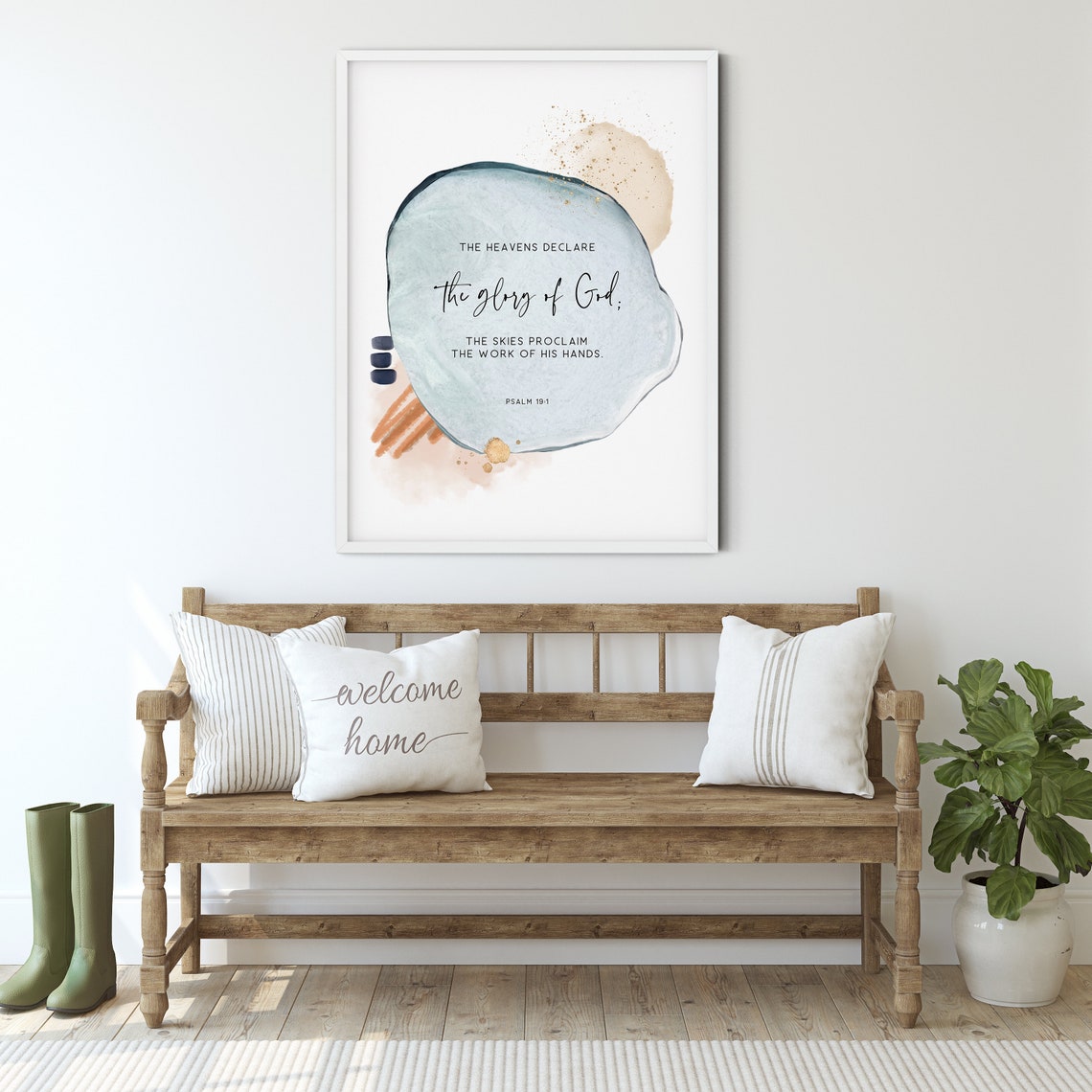 Psalm 19:1 Bible Verse Wall Art Scripture Print Farmhouse - Etsy