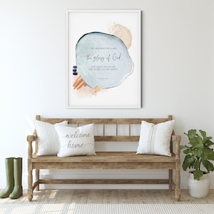 Psalm 19:1, Bible Verse Wall Art Scripture Print Farmhouse Christian ...