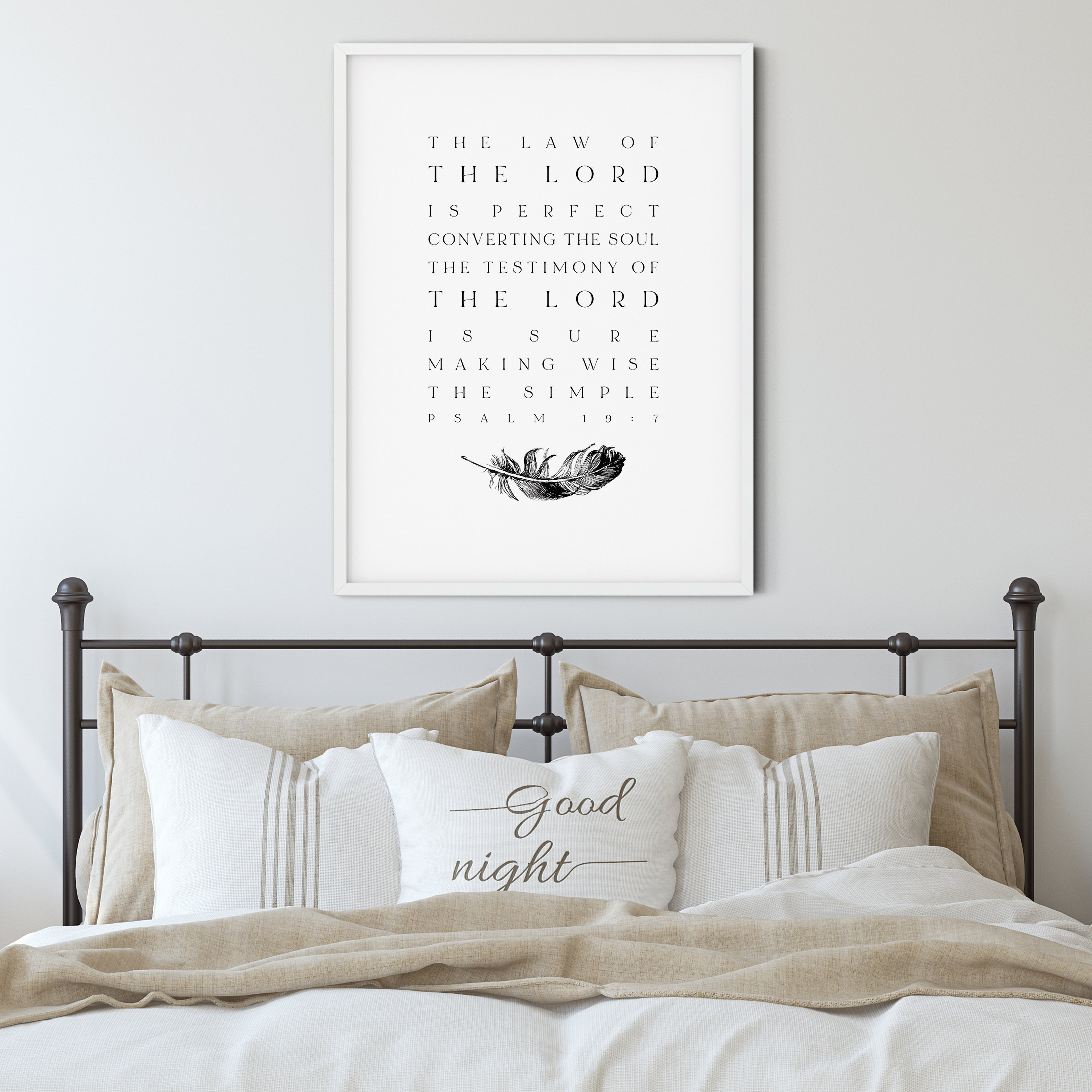Psalm 19:7 Bible Verse Wall Art KJV Modern Scripture Print | Etsy