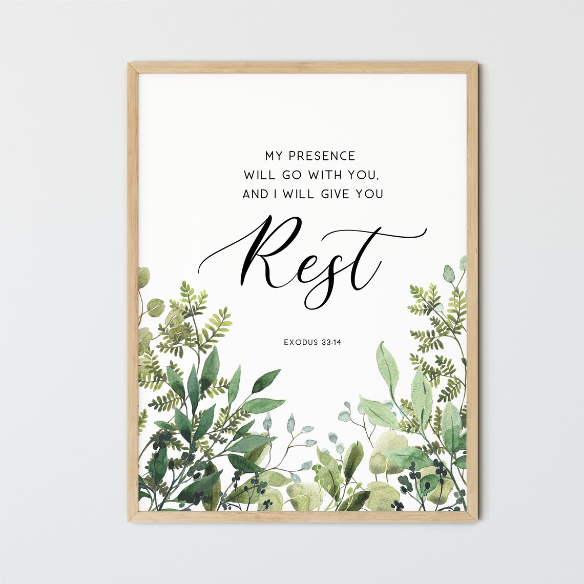 Bible Verse Wall Art Exodus 33:14 My Presence will go with you | Etsy