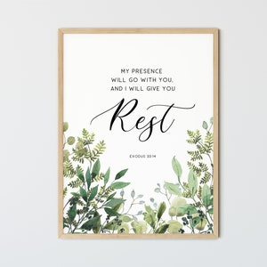 Bible Verse Wall Art Exodus 33:14 My Presence Will Go With You and I ...