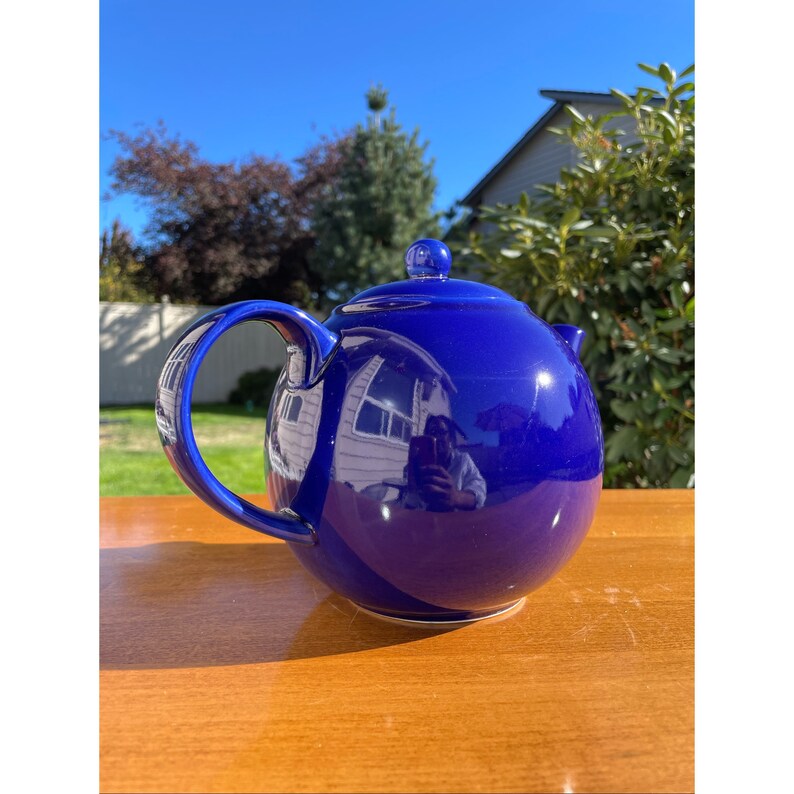 London Pottery Globe Teapot Cobalt Blue Fine Porcelain - Etsy