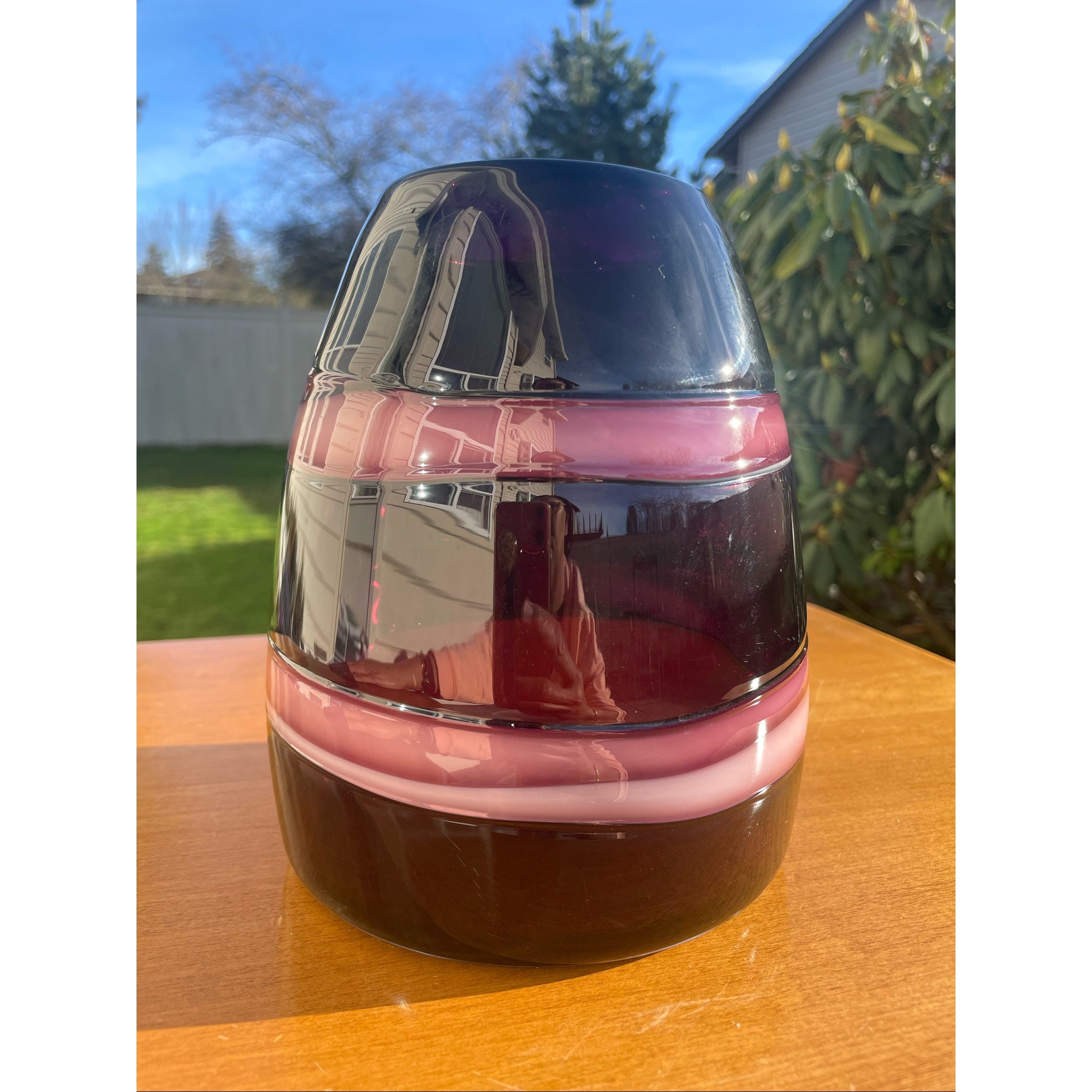 Vintage Amethyst Purple Art Glass Center Swirl Slag Glass - Etsy