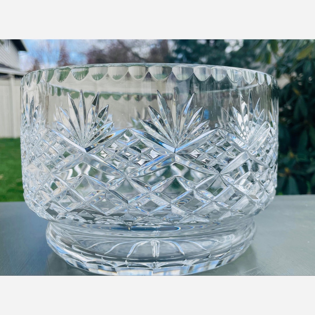 Vintage Large Think Heavy 24% Lead Cut Crystal Fruit Serving Bowl ...