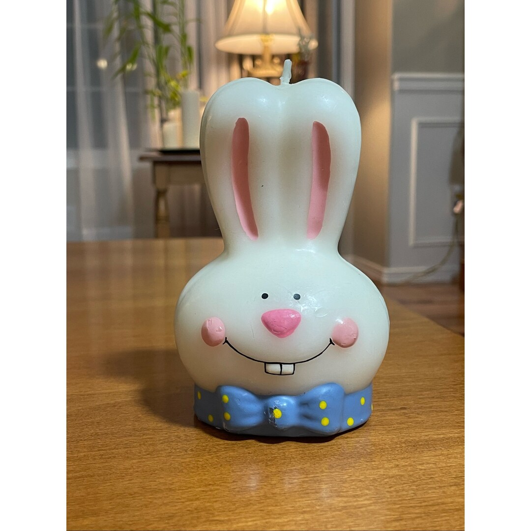 Vintage Buck Teeth Bunny Candle Easter Bunny Single Wick Wax Candle ...