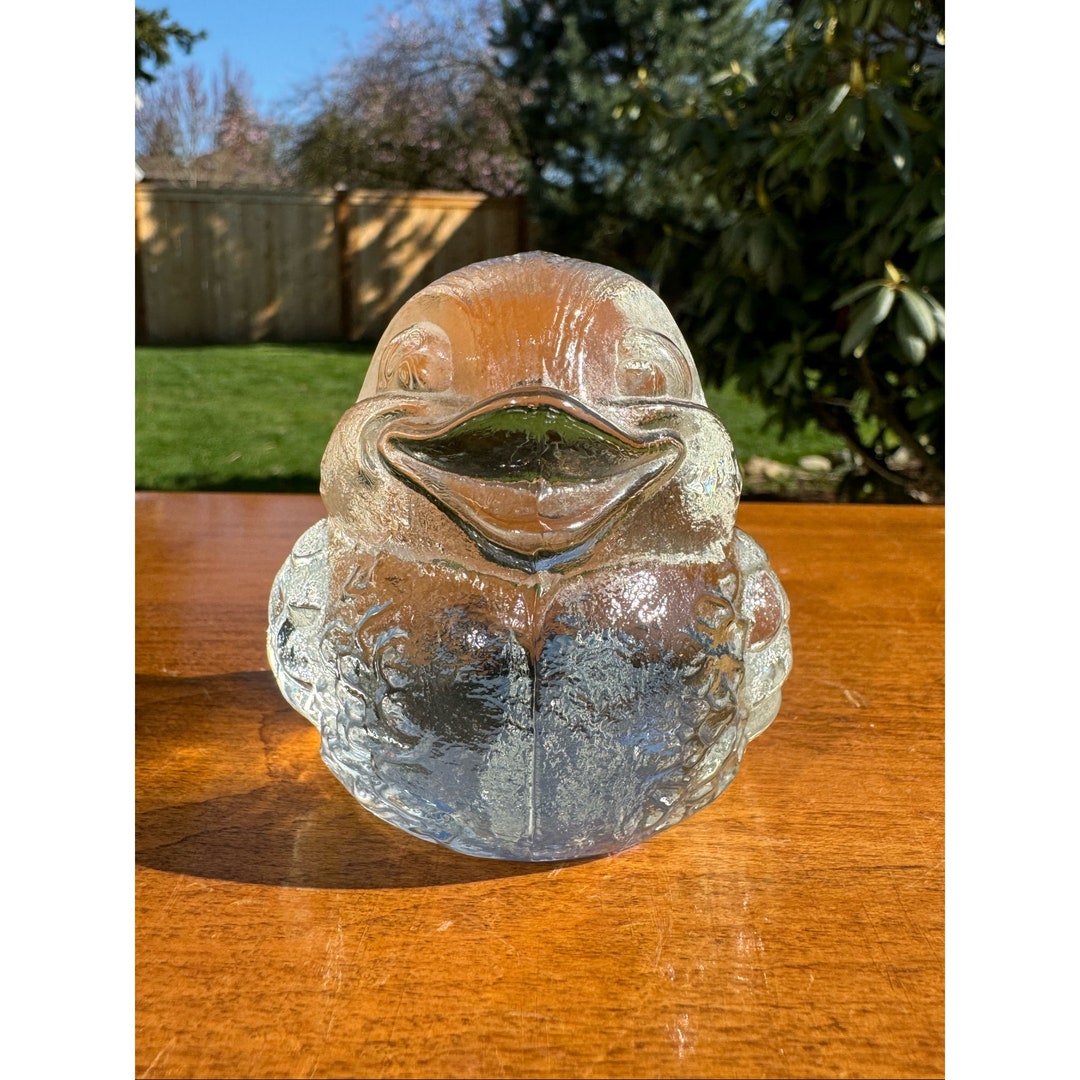 Vintage Goebel West Germany Duck Bird Paperweight Clear Crystal ...