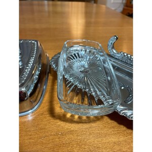Vintage 1970s Covered Butter Dish & Glass Liner Silverplate Hollowware ...